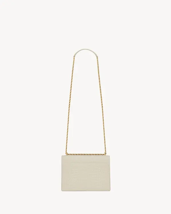 Saint Laurent Sunset Medium Bag In Crocodile-embossed Leather