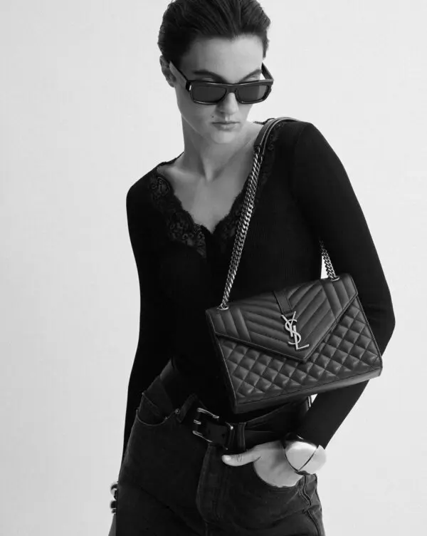 Saint Laurent Envelope Medium Bag - White