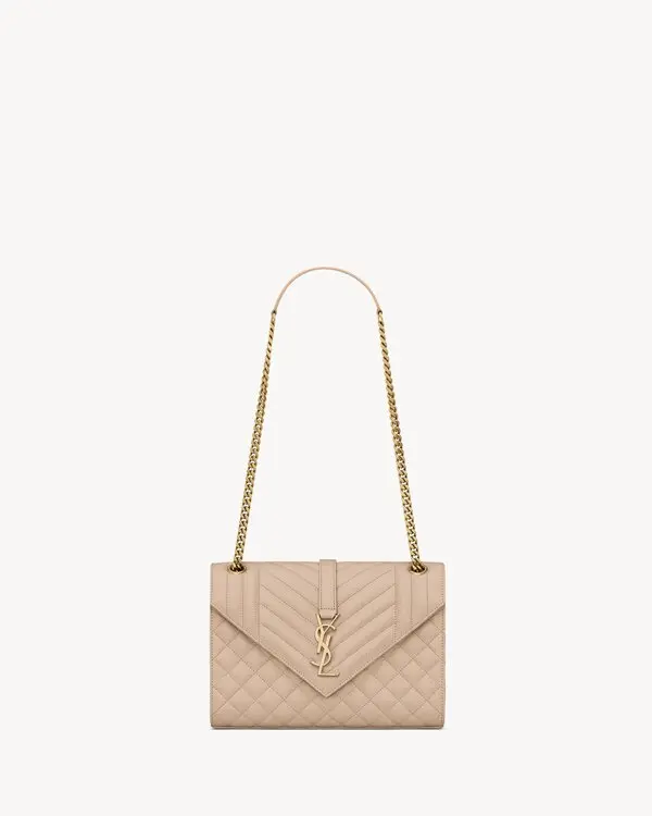 Saint Laurent Envelope Medium Bag - Dark Beige