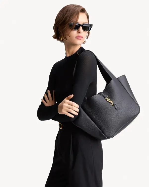 Saint Laurent Le 5 À 7 Small Bea Grained Leather Bag