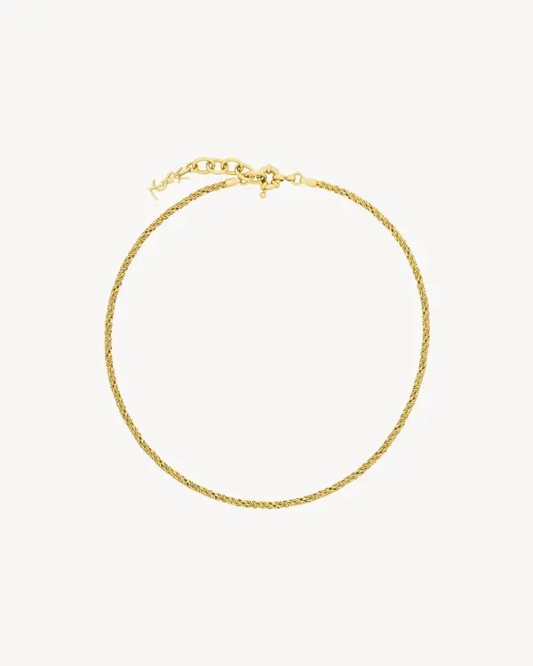 Saint Laurent Twisted Wheat-chain Necklace - Gold