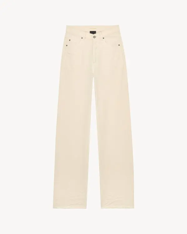 Saint Laurent V-waist Long Baggy Jeans - French Vanilla