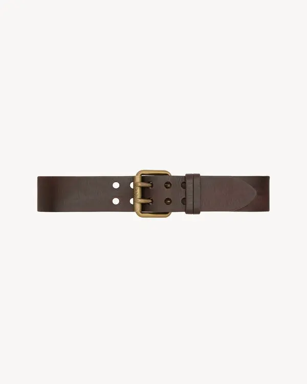 Saint Laurent Leather Motorcycle Belt - Mountain Rock
