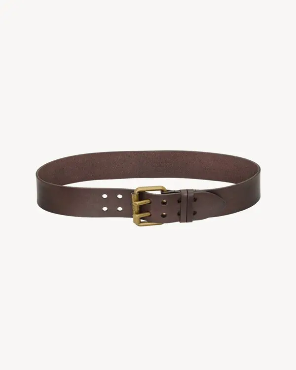 Saint Laurent Leather Motorcycle Belt - Mountain Rock