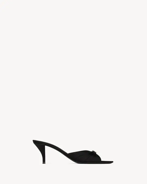 Saint Laurent Jerry Mules In Satin Crepe And Rhinestones