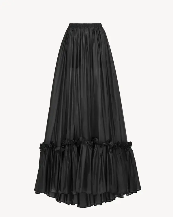 Saint Laurent Translucent Nylon Skirt - Noir