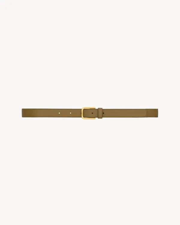Saint Laurent Minimal Belt In Smooth Leather - Dry Lagoon