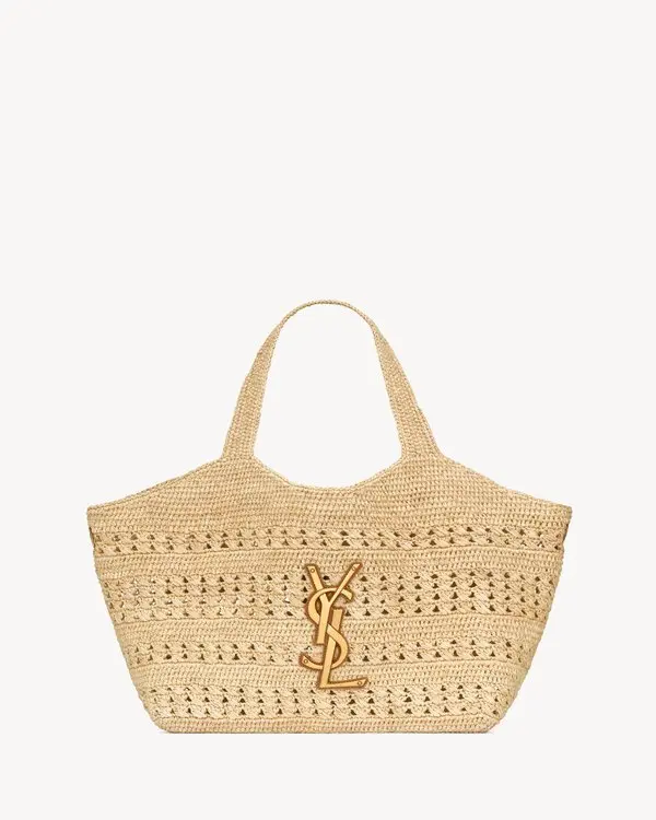 Saint Laurent Icare Medium Raffia Bag