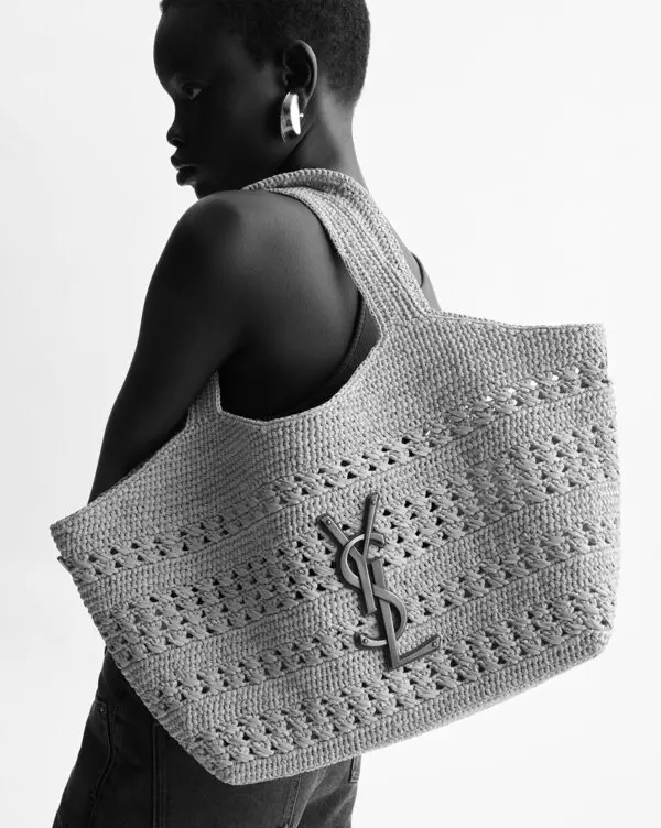 Saint Laurent Icare Medium Raffia Bag