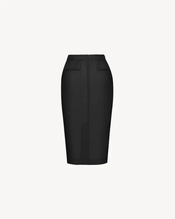 Saint Laurent Pencil Skirt In Nylon