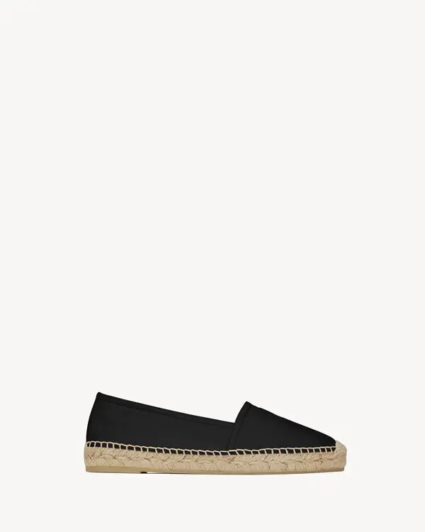 Saint Laurent Monogram Espadrilles In Lambskin - Black