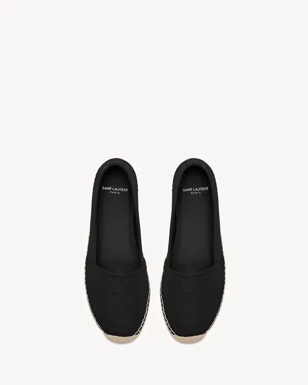 Saint Laurent Monogram Espadrilles In Lambskin - Black
