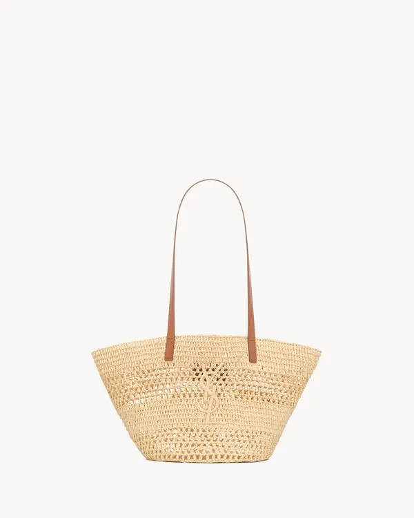 Saint Laurent Panier Small Raffia Bag - Natural