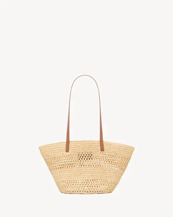 Saint Laurent Panier Small Raffia Bag - Natural