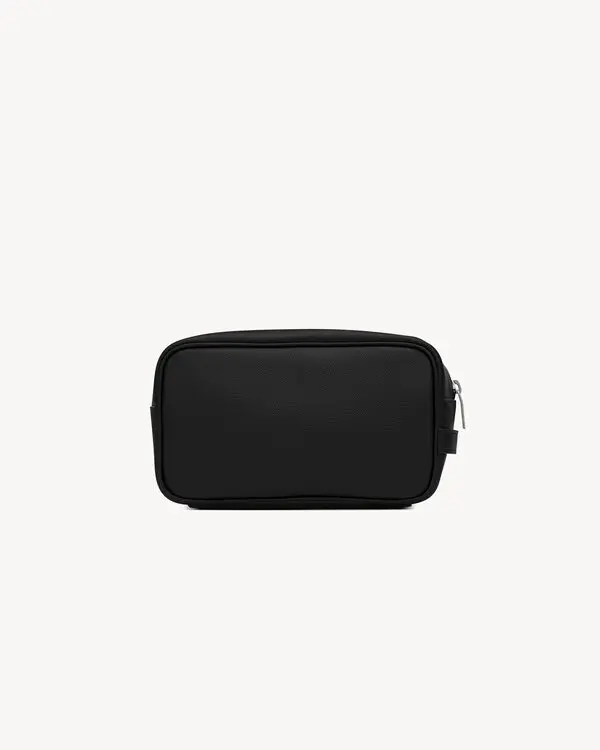 Saint Laurent Small Grooming Case In Grain De Poudre Leather