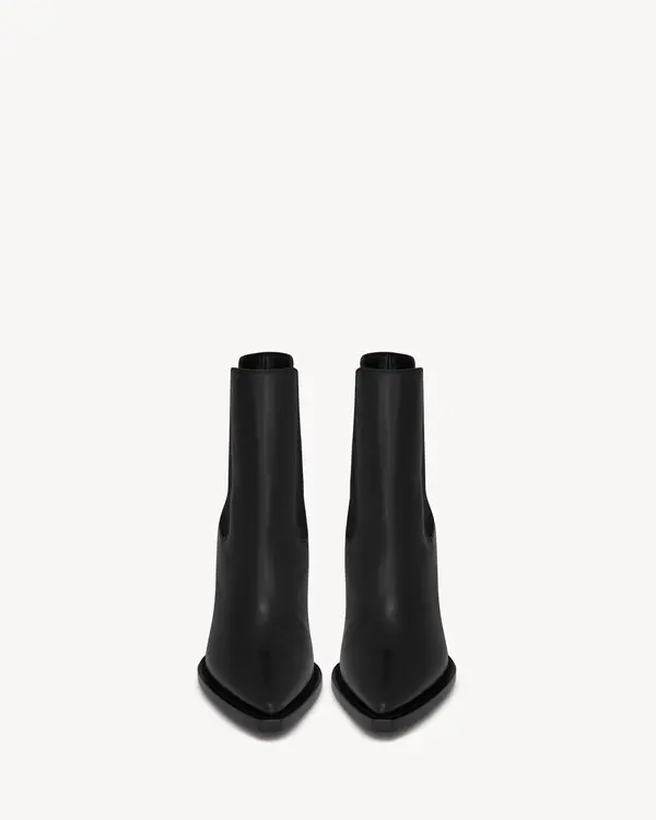 Saint Laurent Theo Chelsea Booties In Smooth Leather - Black