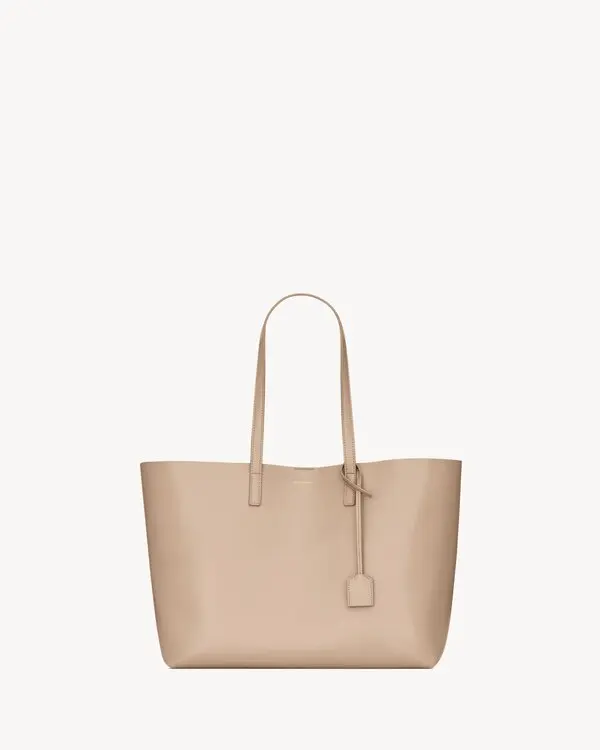 Saint Laurent East West Shopping Tote - Dark Beige