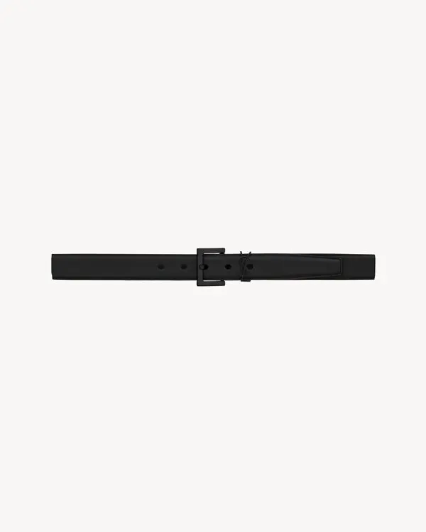 Saint Laurent Cassandre Belt In Smooth Leather - Black