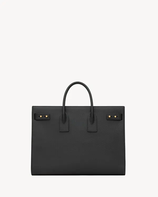 Saint Laurent Sac De Jour Thin Large Grained Leather Bag - Black