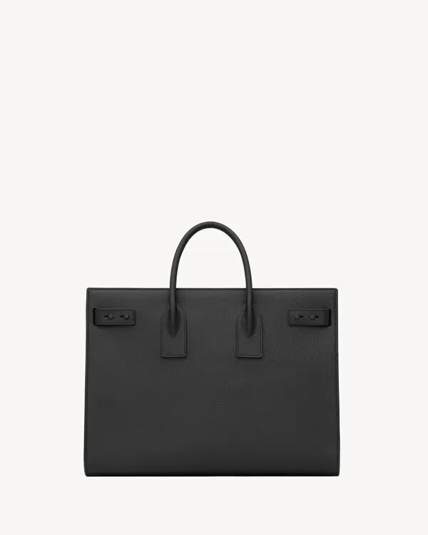 Saint Laurent Sac De Jour Thin Large Grained Leather Bag - Black
