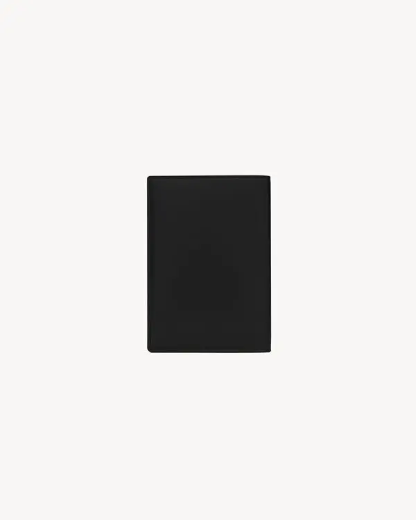 Saint Laurent Tiny Cassandre Passport Holder In Matte Leather - Black