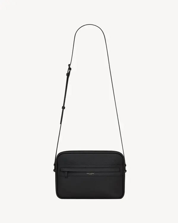 Saint Laurent Grained Leather Camp Camera Bag - Black