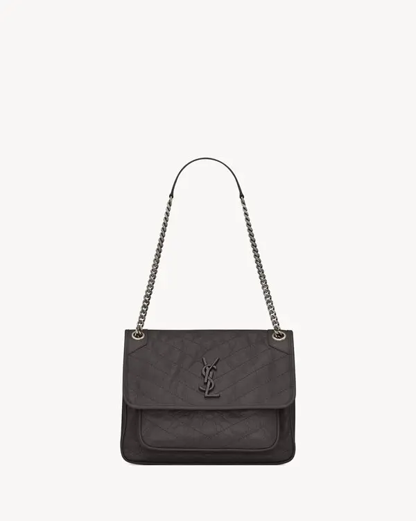 Saint Laurent Niki Medium In Vintage Leather - Storm