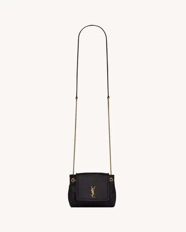 Saint Laurent Mini Nolita Bag In Lambskin - Black