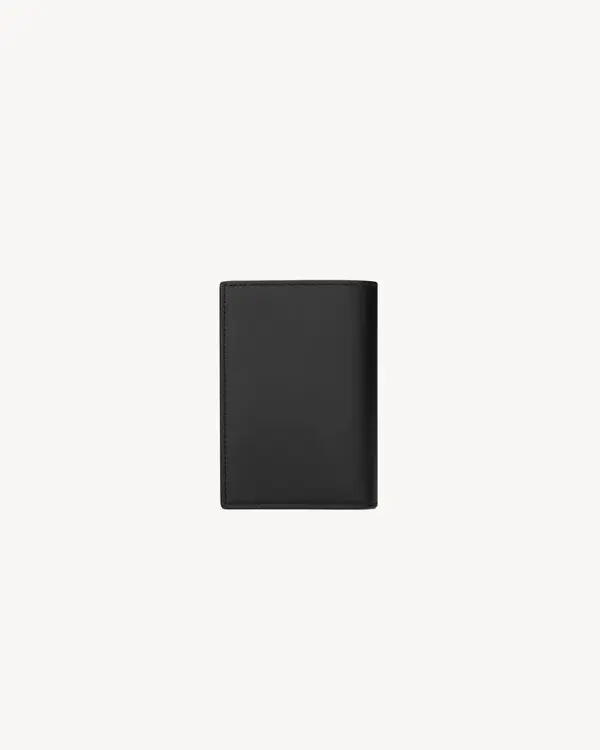Saint Laurent Paris Credit Card Wallet In Smooth Leather - Black