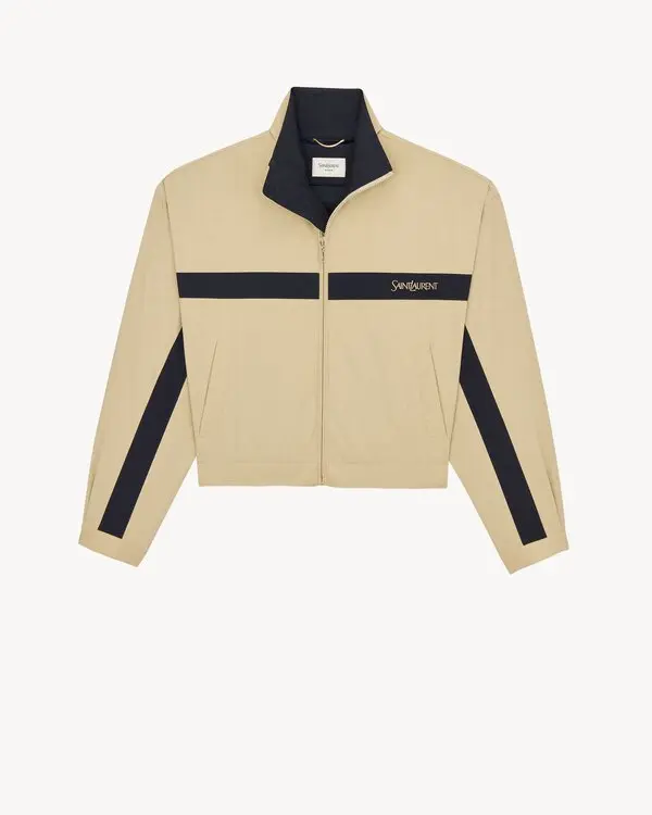 Saint Laurent Cotton Jacket With Cassandre Zip Pull