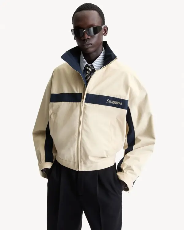 Saint Laurent Cotton Jacket With Cassandre Zip Pull
