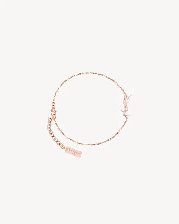 Saint Laurent Cassandre Charm Bracelet In Metal - Rose Gold