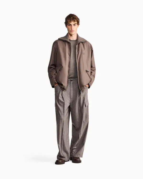 Giorgio Armani Slim-fit Silk And Cotton Knit Sweater - Brown