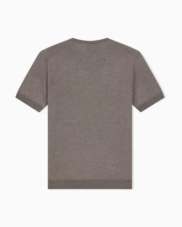 Giorgio Armani Slim-fit Silk And Cotton Knit Sweater - Brown