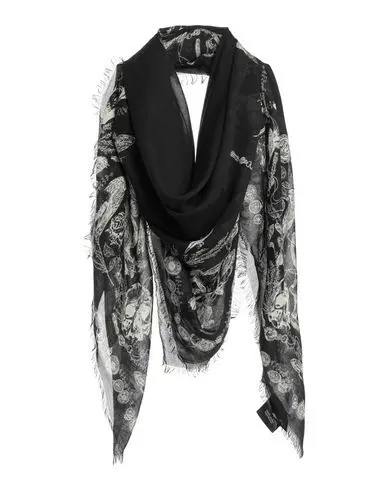 Alexander McQueen Scarf Modal, Silk - Black