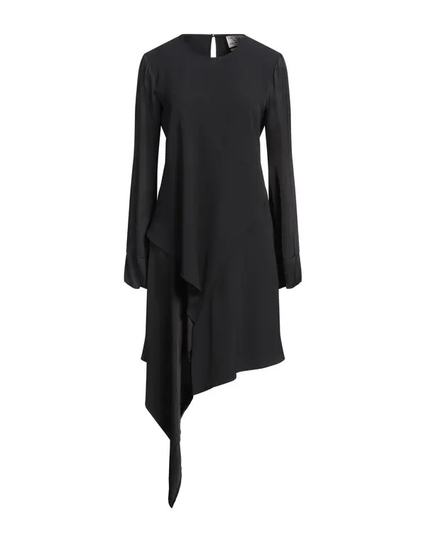 ALESSIA SANTI Alesia Santi Asymmetrical Crewneck Long Sleeve Midi Dress
