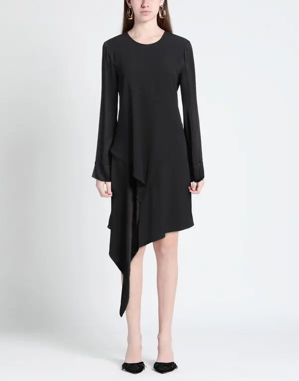 ALESSIA SANTI Alesia Santi Asymmetrical Crewneck Long Sleeve Midi Dress