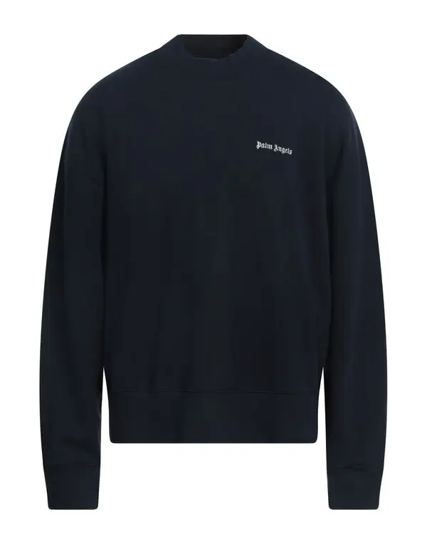 Palm Angels Crewneck Sweatshirt With Embroidered Logo - Navy
