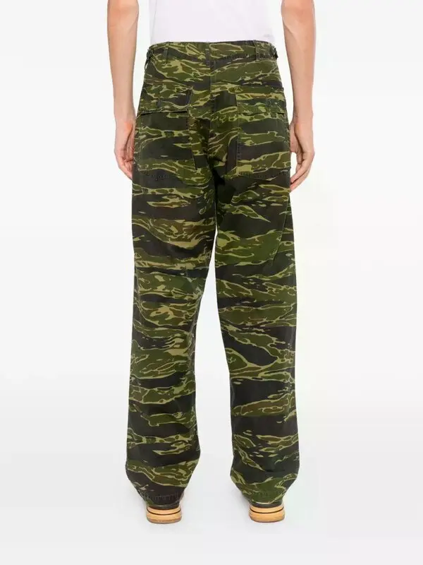 ORSLOW Camouflage Print Straight Leg Trousers - Green
