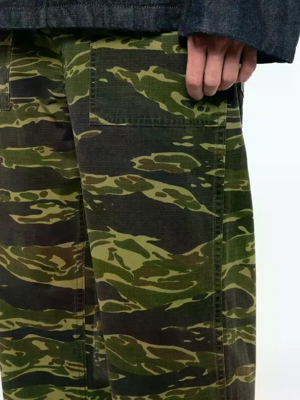 ORSLOW Camouflage Print Straight Leg Trousers - Green
