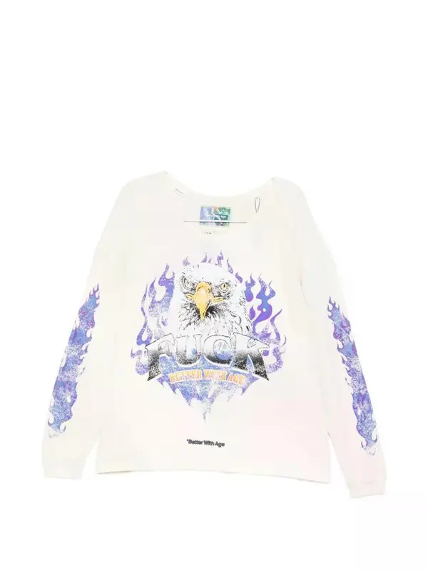 BETTER WITH AGE Eagle-print Long-sleeve T-shirt