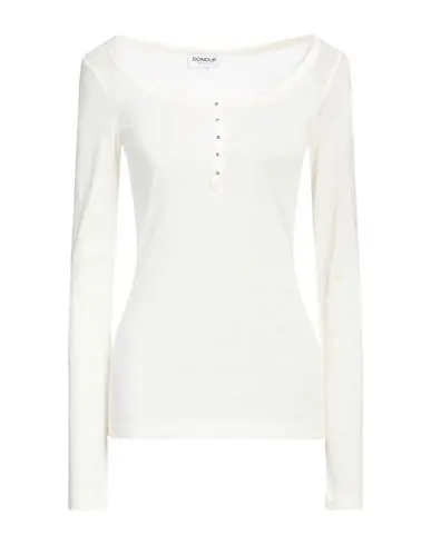 DONDUP Wool And Polyamide Henley T-shirt - Cream