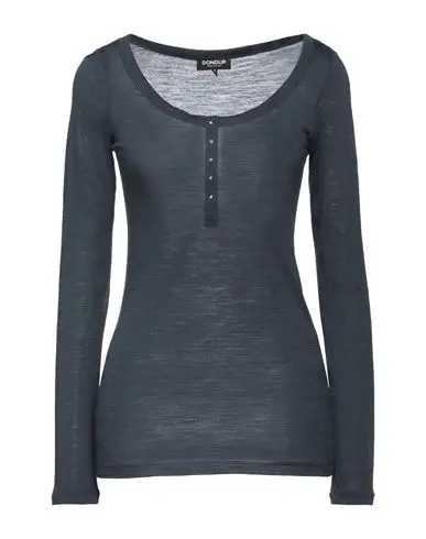 DONDUP Wool And Polyamide Henley T-shirt - Navy