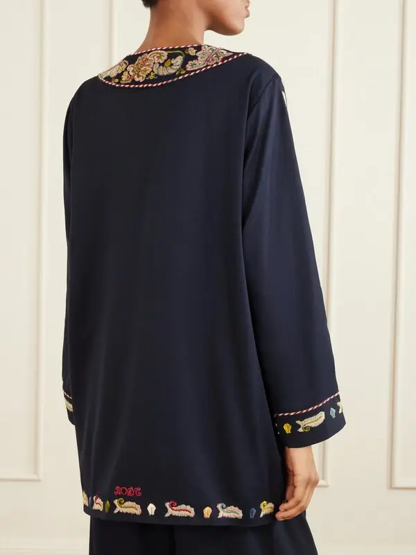 BODE Feather Runner Embroidered Cotton-blend Twill Jacket
