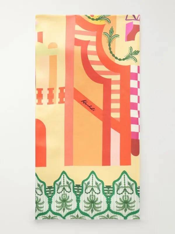 CRISTIANO MARCHELI Giulia Printed Silk-twill Scarf - Yellow