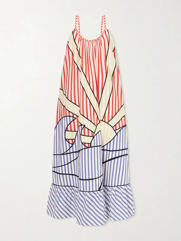 Farm Rio Printed Linen-blend Maxi Dress - Multi