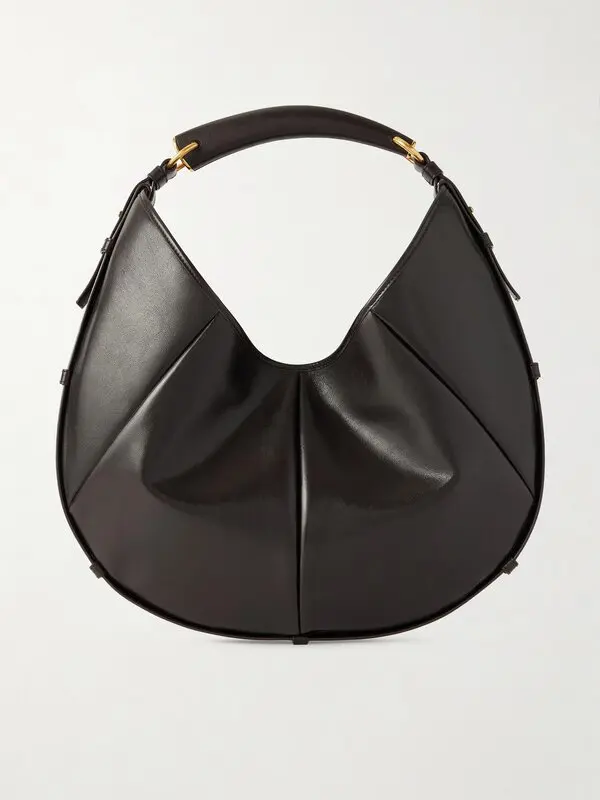 Saint Laurent Mombasa Paneled Leather Shoulder Bag - Brown