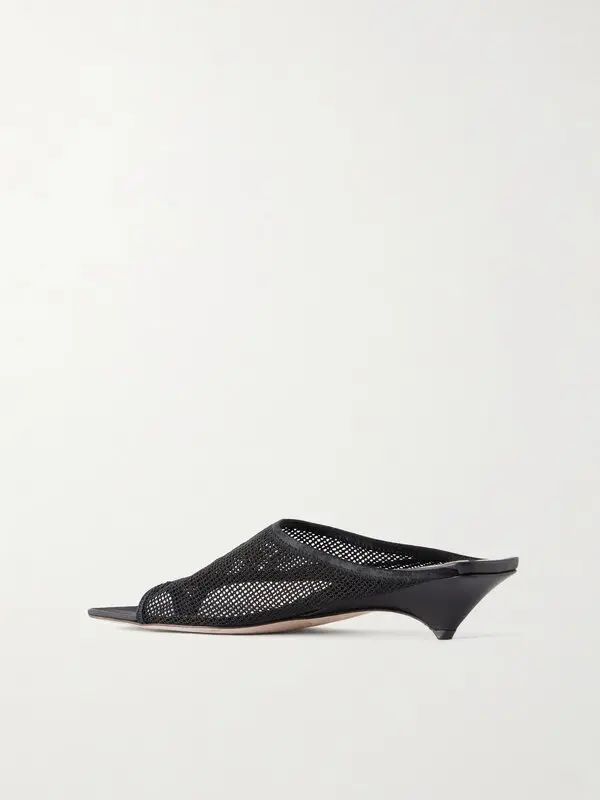 CHRISTEN Leather-trimmed Mesh Sandals