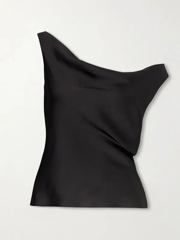 Norma Kamali Maria One-shoulder Satin Top