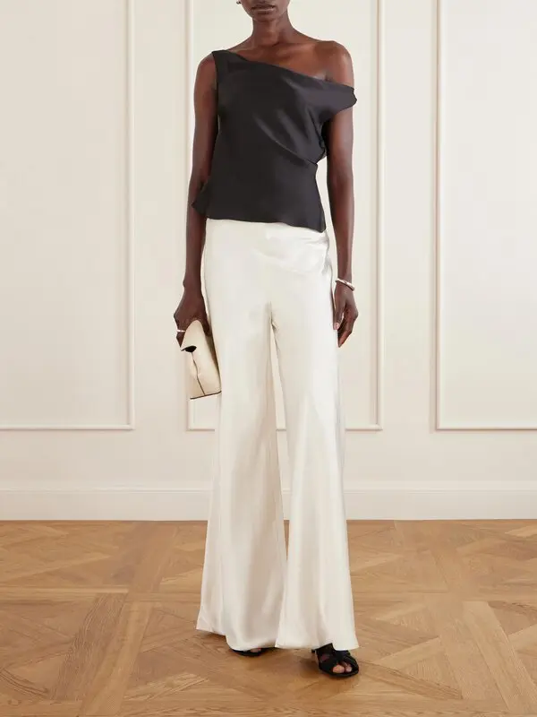 Norma Kamali Maria One-shoulder Satin Top